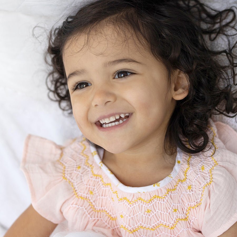 Albetta Pink Gauze Smocked Dress – Radish Loves