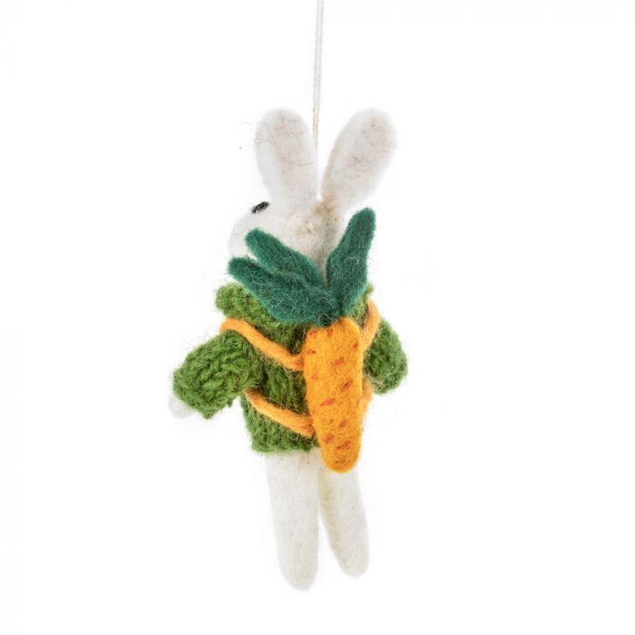 Felt So Good Handmade Felt Ronnie the Rabbit Hanging Easter Decoration ...